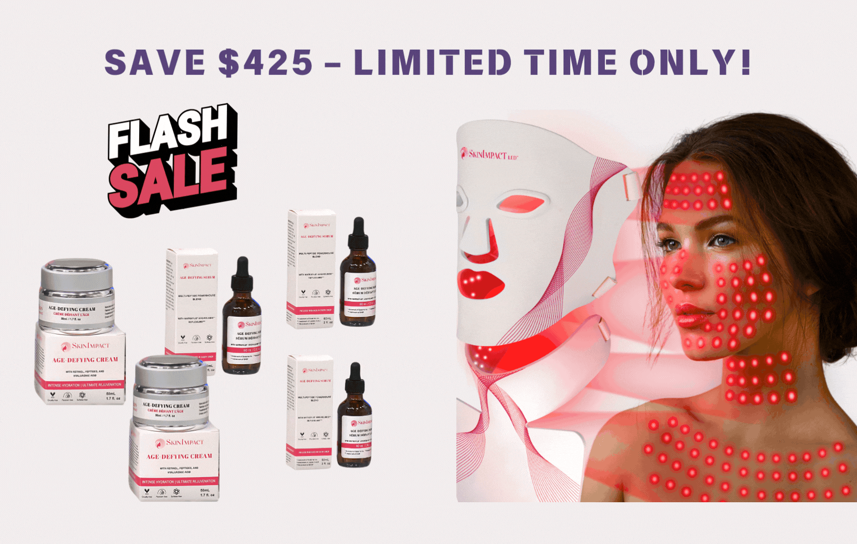 SkinImpact LED + 3 Age Defying Serums + 2 Age Defying Creams